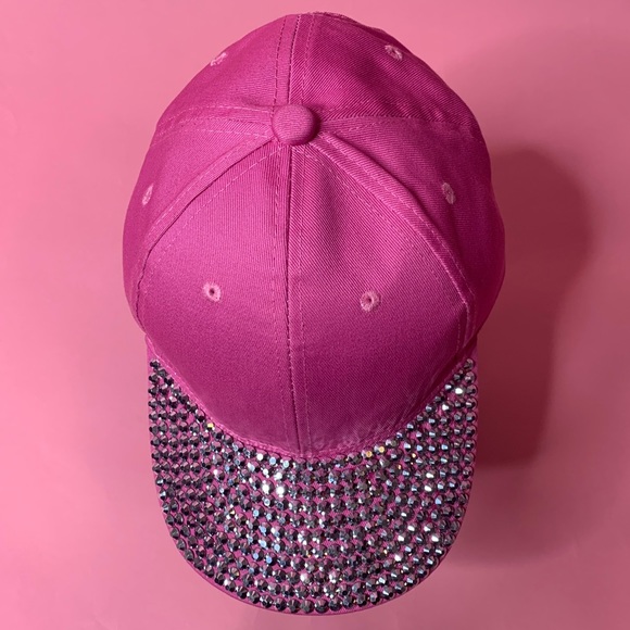 Bougie University | Accessories | Brielle Hot Pink Bling Cap Boutique ...